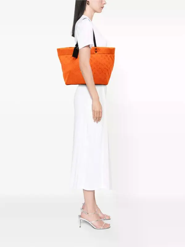 LOUIS VUITTON 2008 Monogram Embossed Neoprene Scuba Tote Bag - Orange