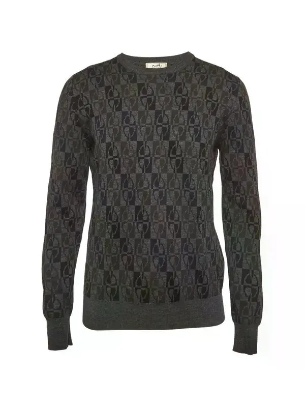 Hermès Wool Intarsia Knit Crew Neck Sweater