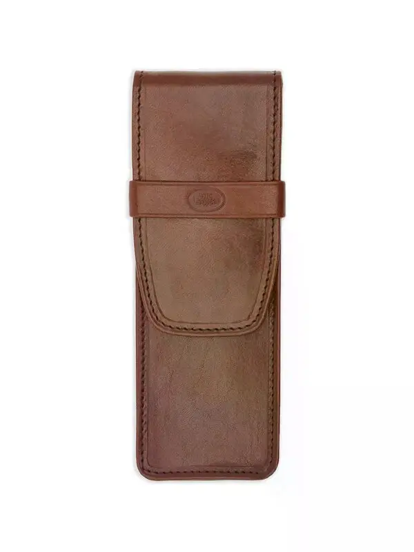 THE BRIDGE Story Leather Fold-over Pen Case - Brown