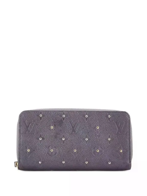 LOUIS VUITTON Zippy Wallet Studded Monogram Empreinte Leather Small Wallets - Grey