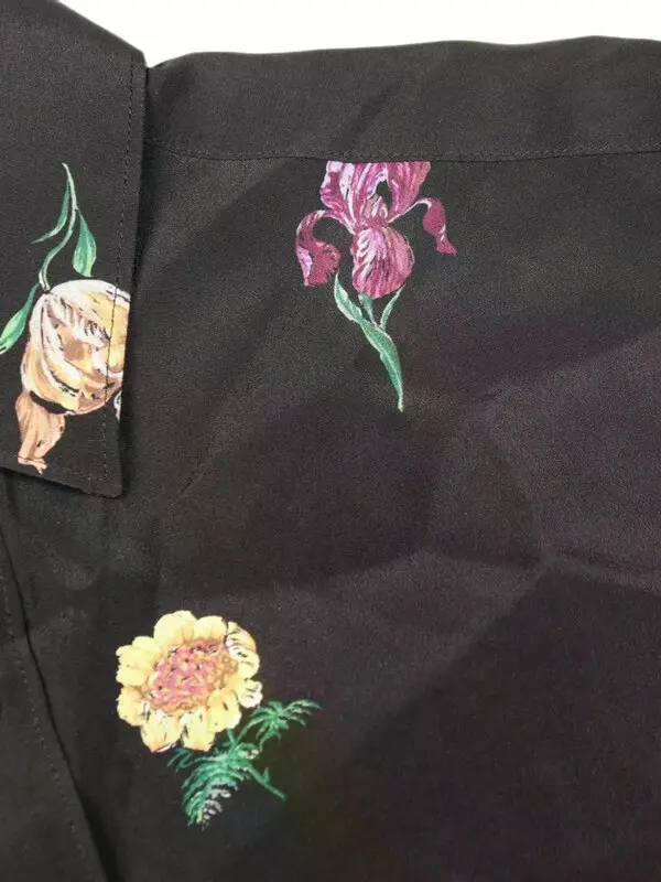 Saint Laurent 2000s Floral-pattern Silk Shirt