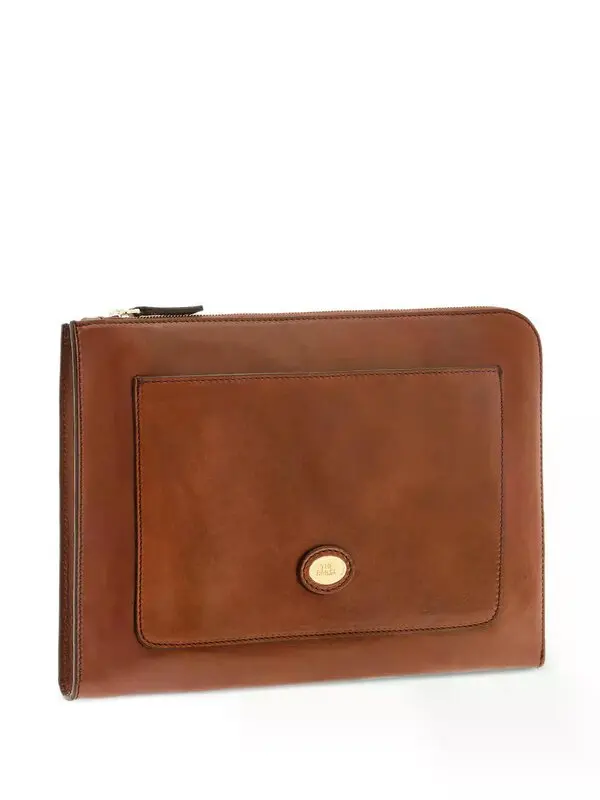 THE BRIDGE Logo-plaque Leather Document Holder - Brown