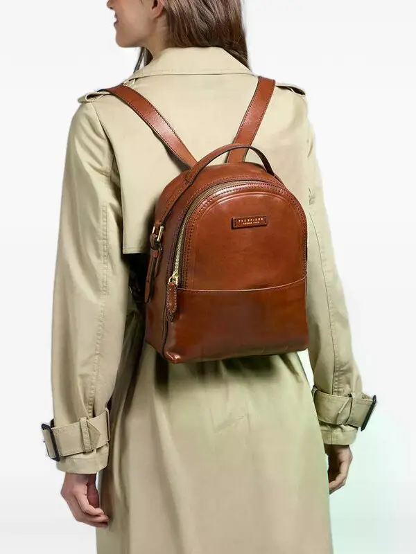 THE BRIDGE Leather Logo Plaque Backpack