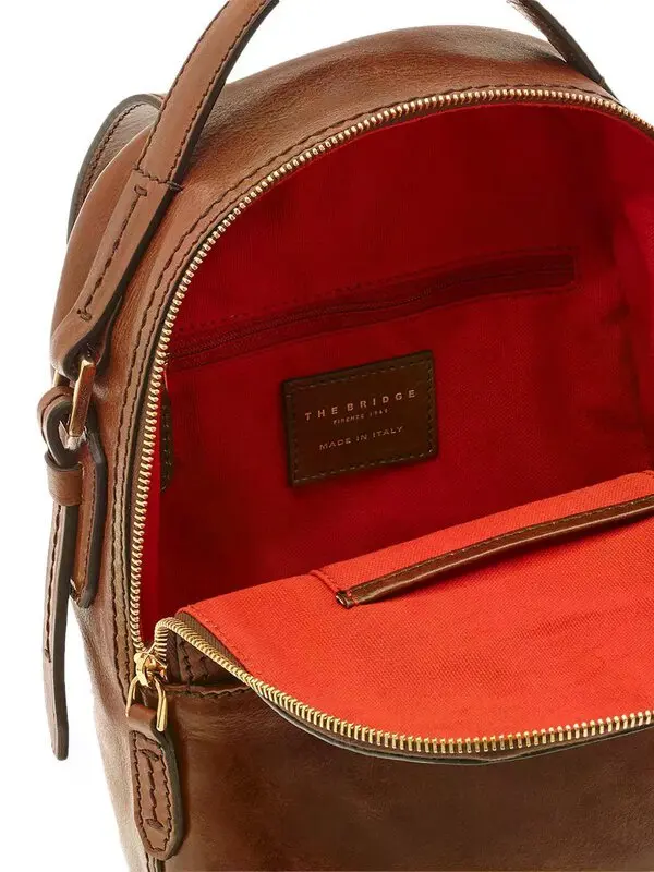 THE BRIDGE Leather Logo Plaque Backpack