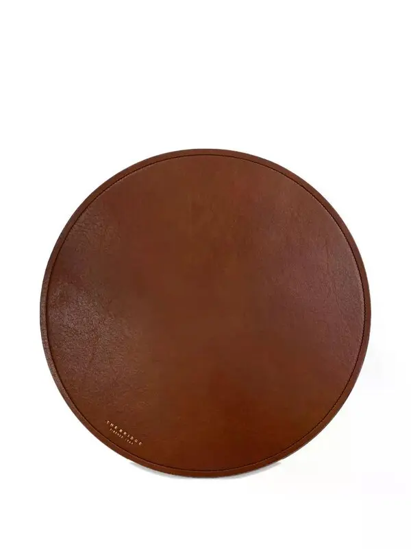THE BRIDGE Round Leather Placemat - Brown
