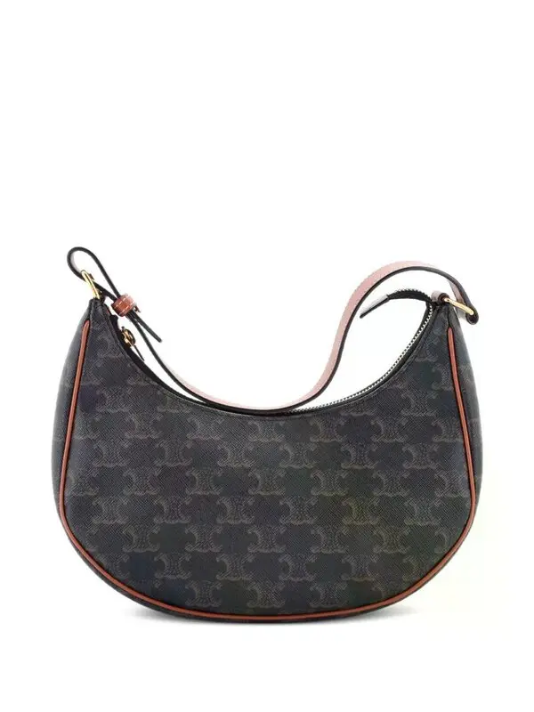 Celine Ava Triomphe Coated Canvas Hobo Bag - Brown