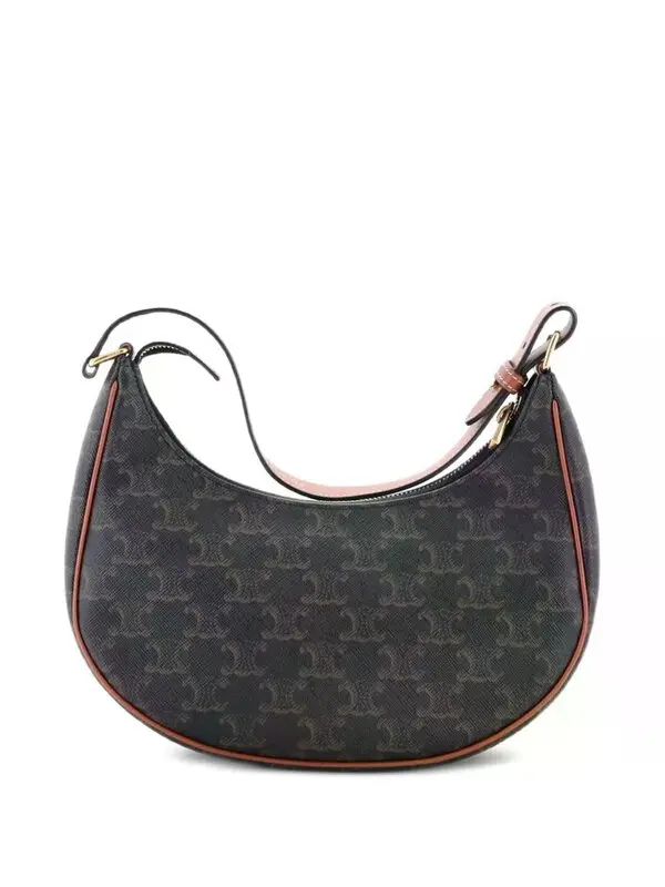 Celine Ava Triomphe Coated Canvas Hobo Bag - Brown