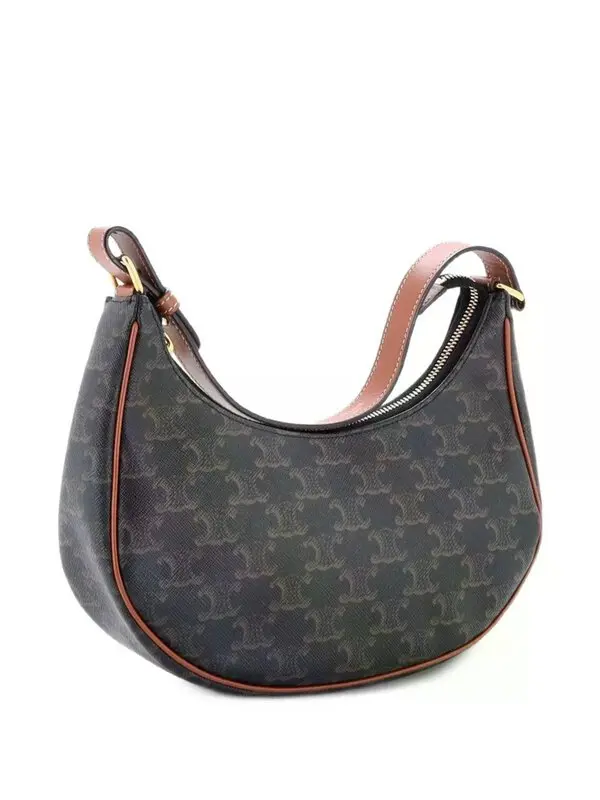 Celine Ava Triomphe Coated Canvas Hobo Bag - Brown