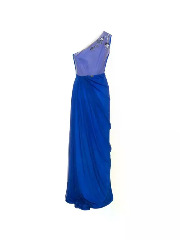 RHEA COSTA Embellished One-shoulder Maxi Dress