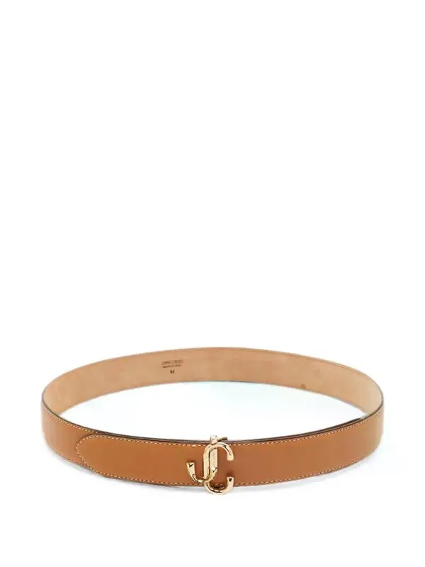 JIMMY CHOO Jc Logo Plaque Belt - Brown