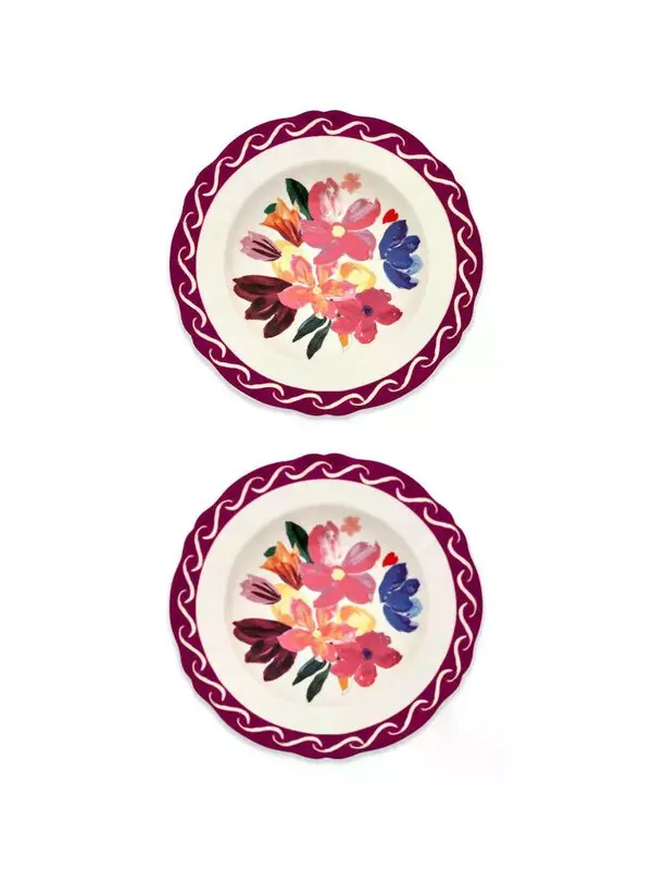 BITOSSI HOME Floral-print Scalloped Bowls