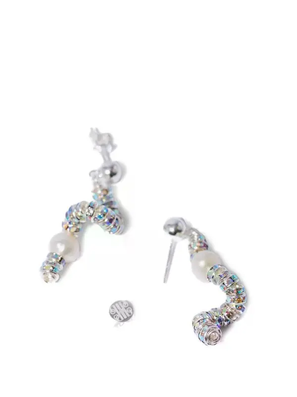 PEARL OCTOPUSS.Y Tiny Snakes Crystal-embellished Earrings - Silver