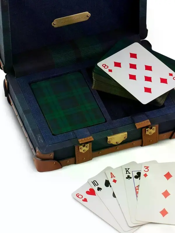 Ralph Lauren Tartan Leather-trim Playing Card Set