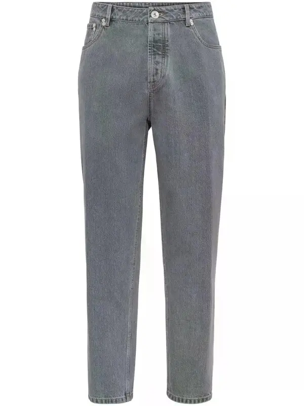 Brunello Cucinelli Charcoal Straight-leg Denim Jeans