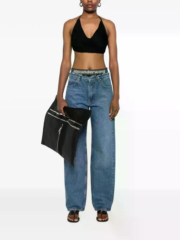 Alexander Wang Logo Waistband Jeans - Blue