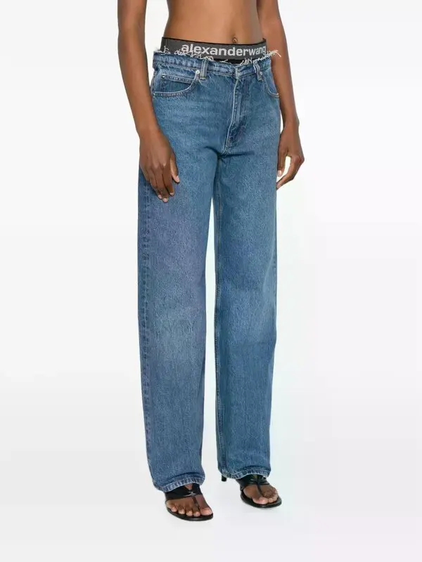 Alexander Wang Logo Waistband Jeans - Blue
