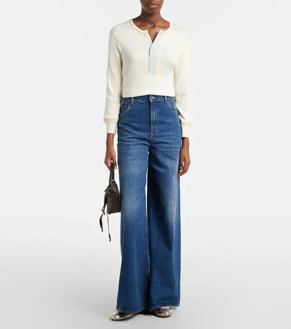 Chloé Kick Metallic Leather Flats - Gold
