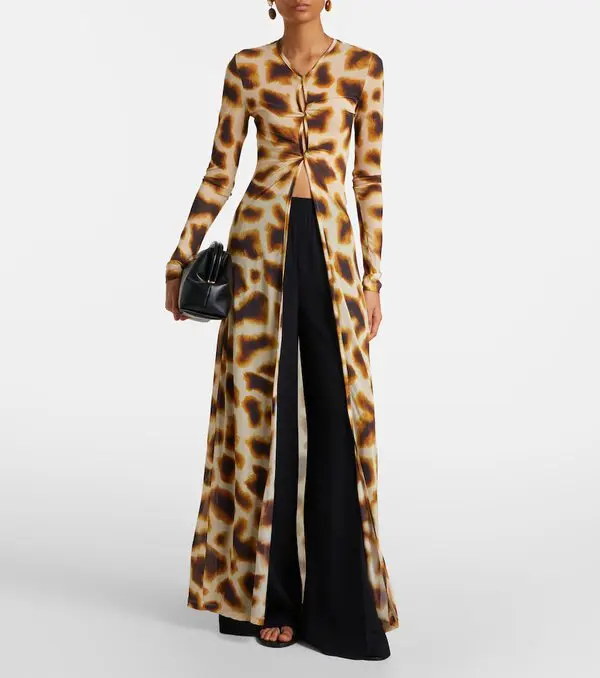 Christopher Esber Printed Jersey Top - Beige