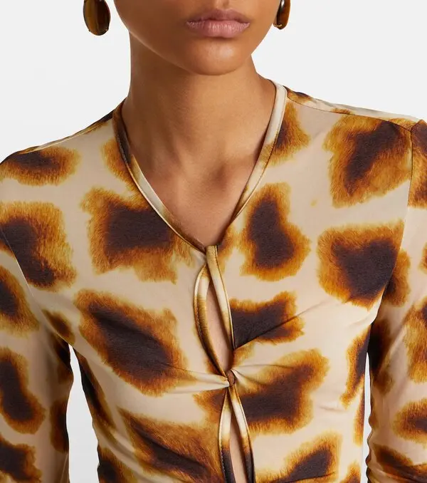 Christopher Esber Printed Jersey Top - Beige