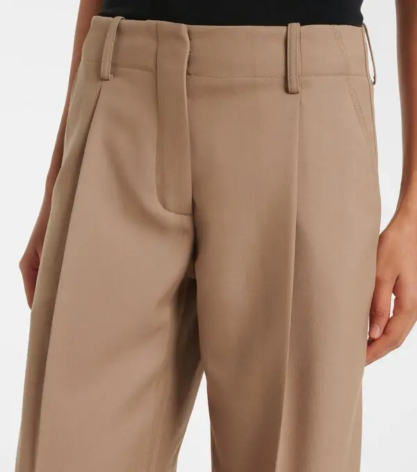 Proenza Schouler Halima Wool-blend Gabardine Wide-leg Pants