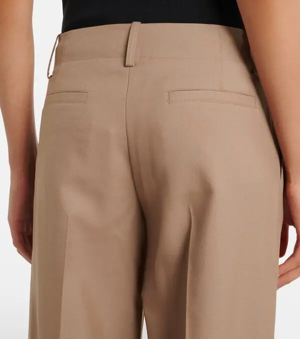 Proenza Schouler Halima Wool-blend Gabardine Wide-leg Pants