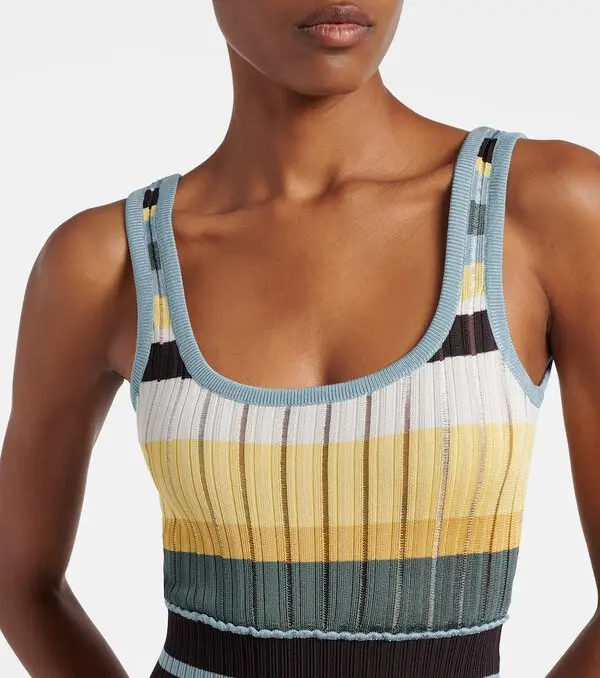 Alaïa Knitted Striped Minidress - Multicoloured