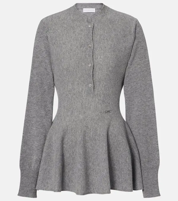 Stella McCartney Peplum Virgin Wool Top - Grey