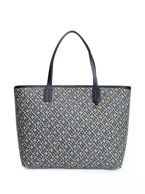 Tommy Hilfiger Monogram Logo Plaque Tote Bag