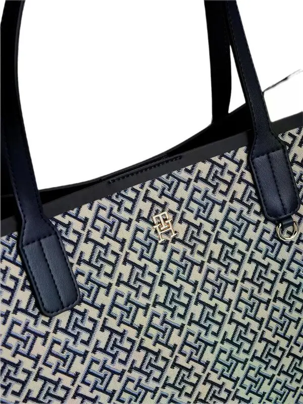 Tommy Hilfiger Monogram Logo Plaque Tote Bag