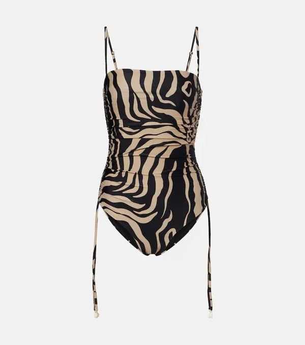 Johanna Ortiz Printed Swimsuit - Beige