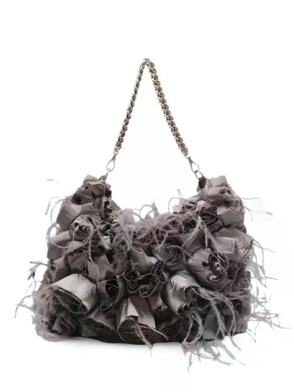 Giorgio Armani Floral Appliqué Shoulder Bag - Pink