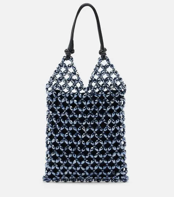 Staud Karla Beaded Top-handle Bag - Blue