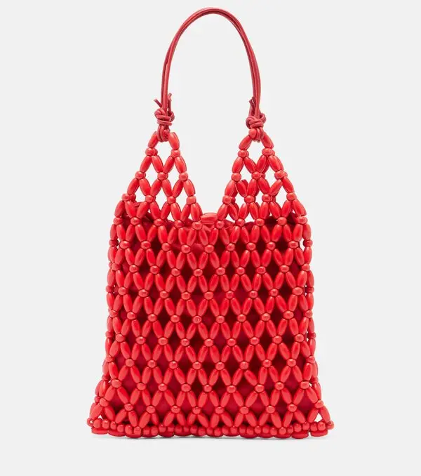 Staud Karla Beaded Top-handle Bag - Red