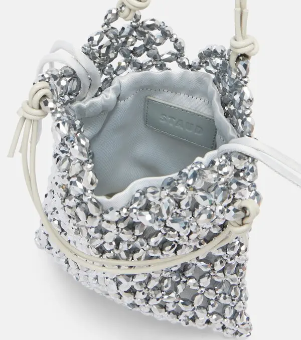 Staud Karla Beaded Top-handle Bag - Silver