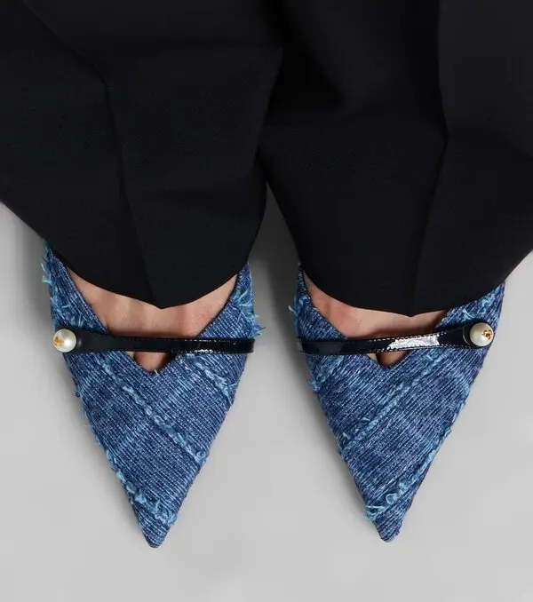 JIMMY CHOO Amita Denim Slingback Pumps - Blue