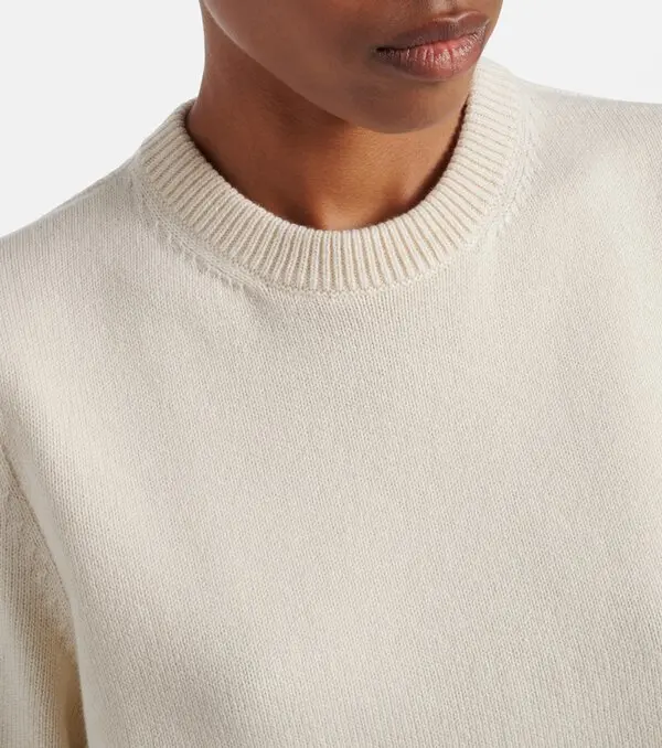 Alaïa Cropped Cashmere And Wool-blend Sweater - White