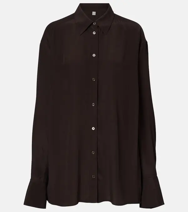 TOTEME Silk Crepe Shirt - Brown