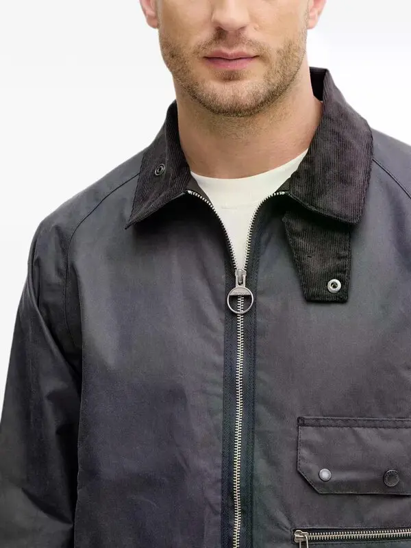 Barbour Charcoal Waxed Cotton Multi-pocket Jacket