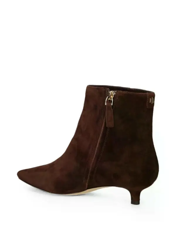 Ralph Lauren Suede Pointed-toe Ankle Boots - Brown