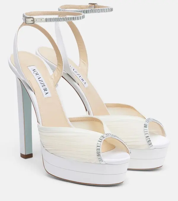 AQUAZZURA Embellished Platform Sandals - White