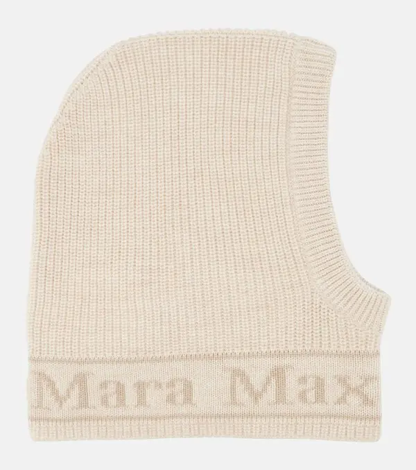 Max Mara Logo Intarsia Wool Balaclava