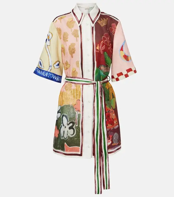ALEMAIS Alémais X Mlak Tangible Love Printed Linen Minidress