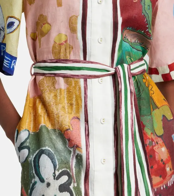 ALEMAIS Alémais X Mlak Tangible Love Printed Linen Minidress