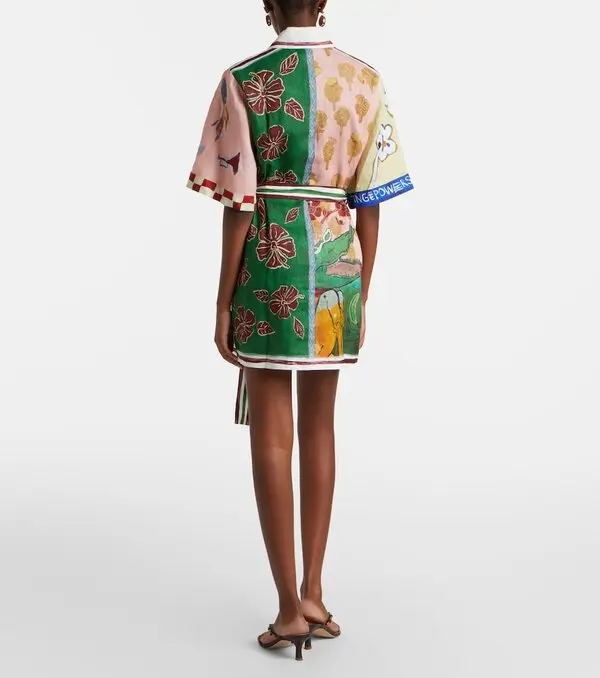 ALEMAIS Alémais X Mlak Tangible Love Printed Linen Minidress