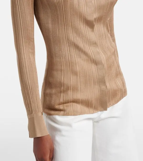 Gabriela Hearst Tamar Knitted Silk Shirt