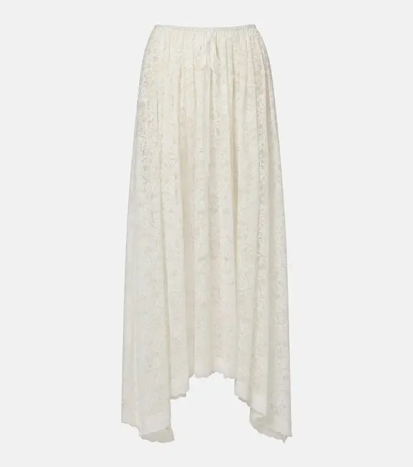 DÔEN Zinnia Asymmetric Lace Skirt - White