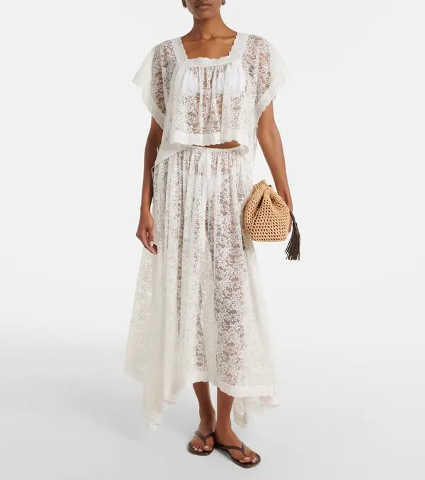 DÔEN Zinnia Asymmetric Lace Skirt