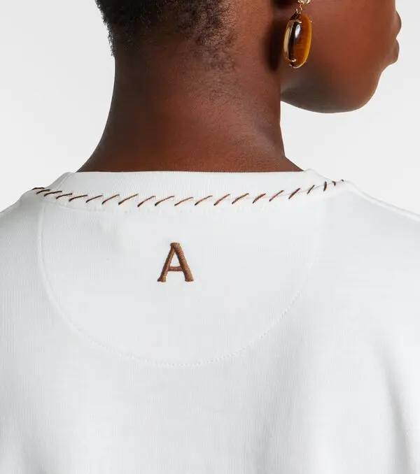 ALEMAIS Embroidered Cotton T-shirt - White