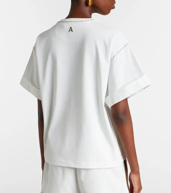 ALEMAIS Embroidered Cotton T-shirt - White