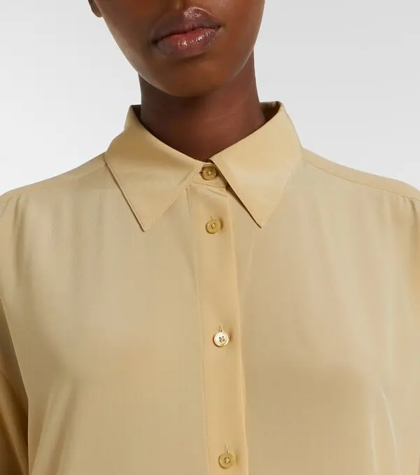 TOTEME Pleated Silk Shirt Dress